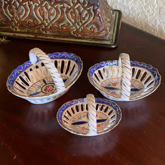 Past times | Accents | Set Of 3 Porcelain Baskets | Poshmark